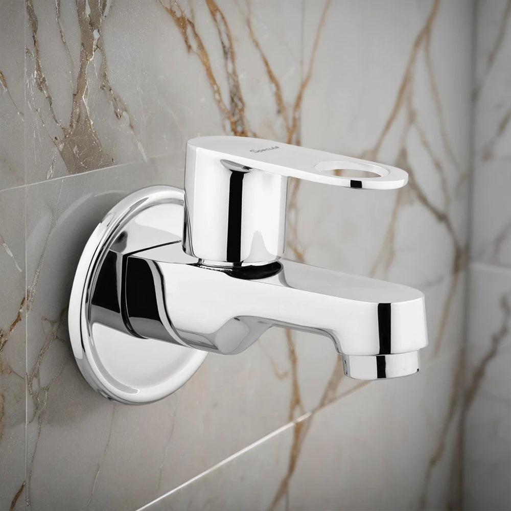 Modern Brass Bib Cock Tap with Wall Mount Flange | Specule – Specule.in